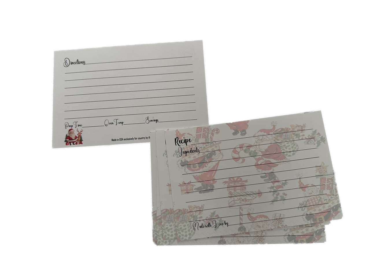 Jolly Santa Holiday 4x6 Recipe Card