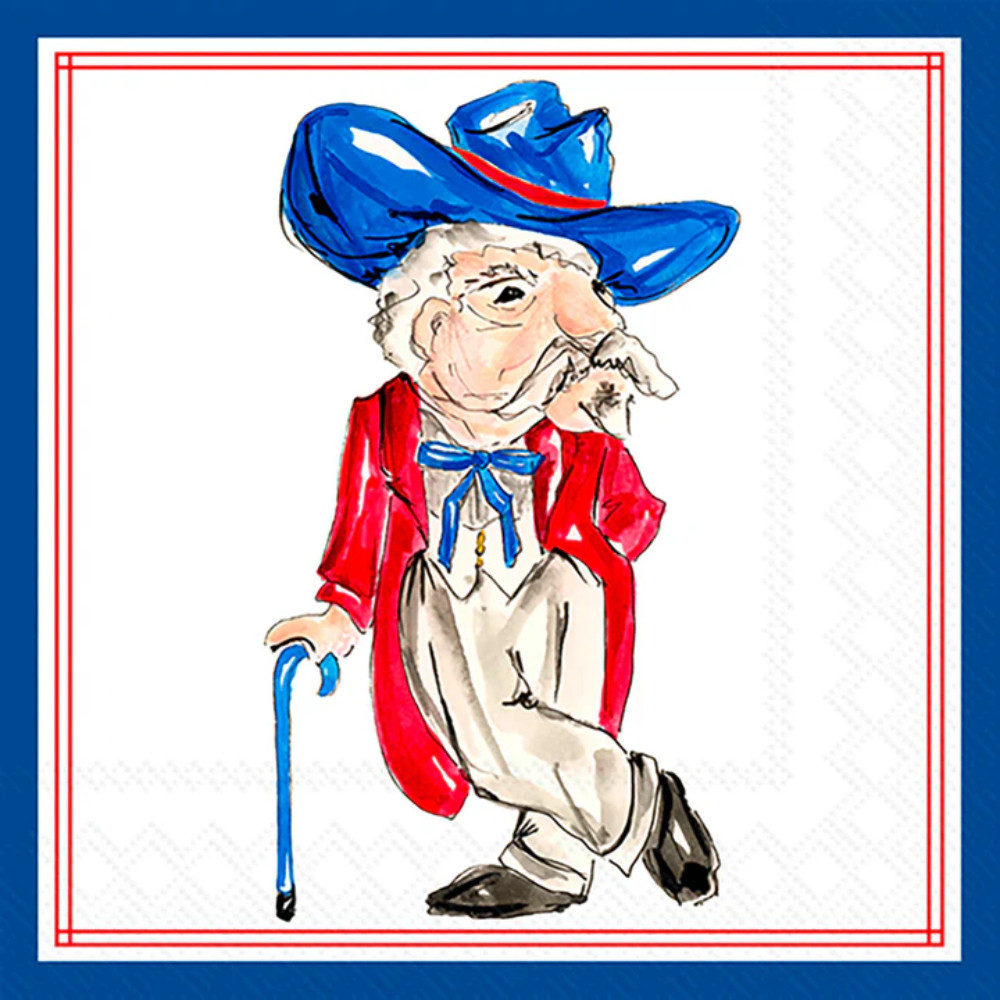 Blue Colonel Hometown Pride School Mascot Cocktail Napkin