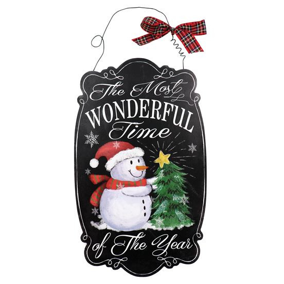 Snowman Most Wonderful Time of the Year Wooden Sign