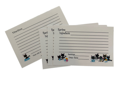 Frisky Felines Cat Recipe Card 4x6"