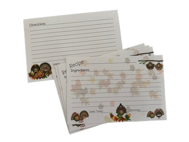 Turkey Trot Thanksgiving 4x6 Recipe Card
