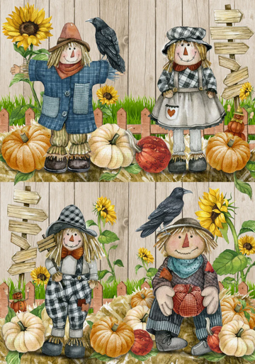Scarecrows Autumn Rice Paper