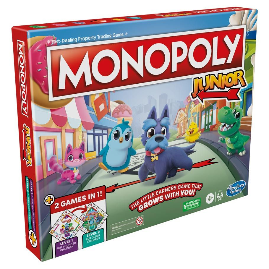 Hasbro Monopoly Junior Refresh 2-in-1 Educational Board Game — Learning ...