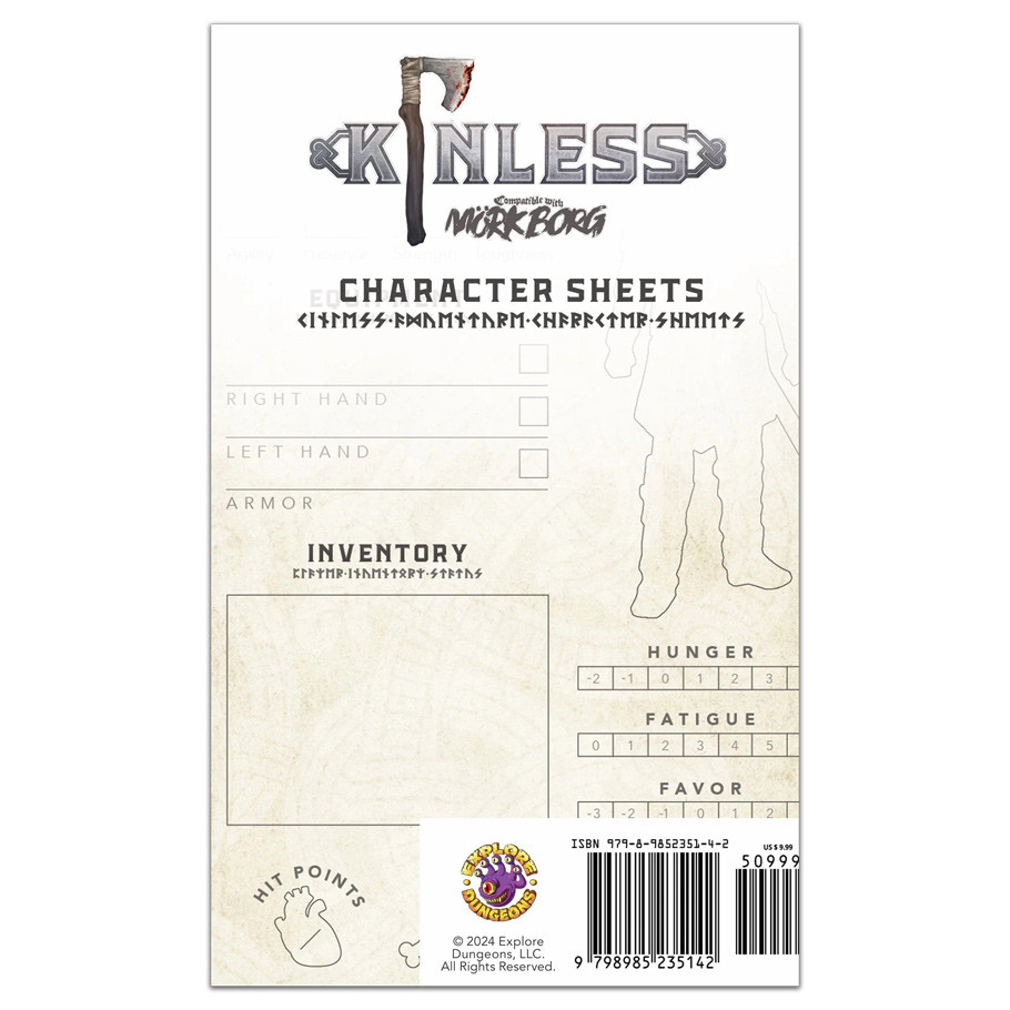 Mork Borg: Kinless Character Sheets - ACD Distribution | Leading Toy ...