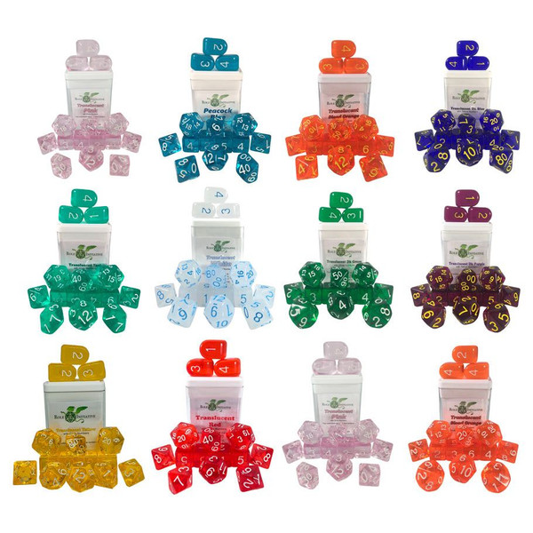 Translucent Dice Sampler Bundle: 15-Set (12) - ACD Distribution ...