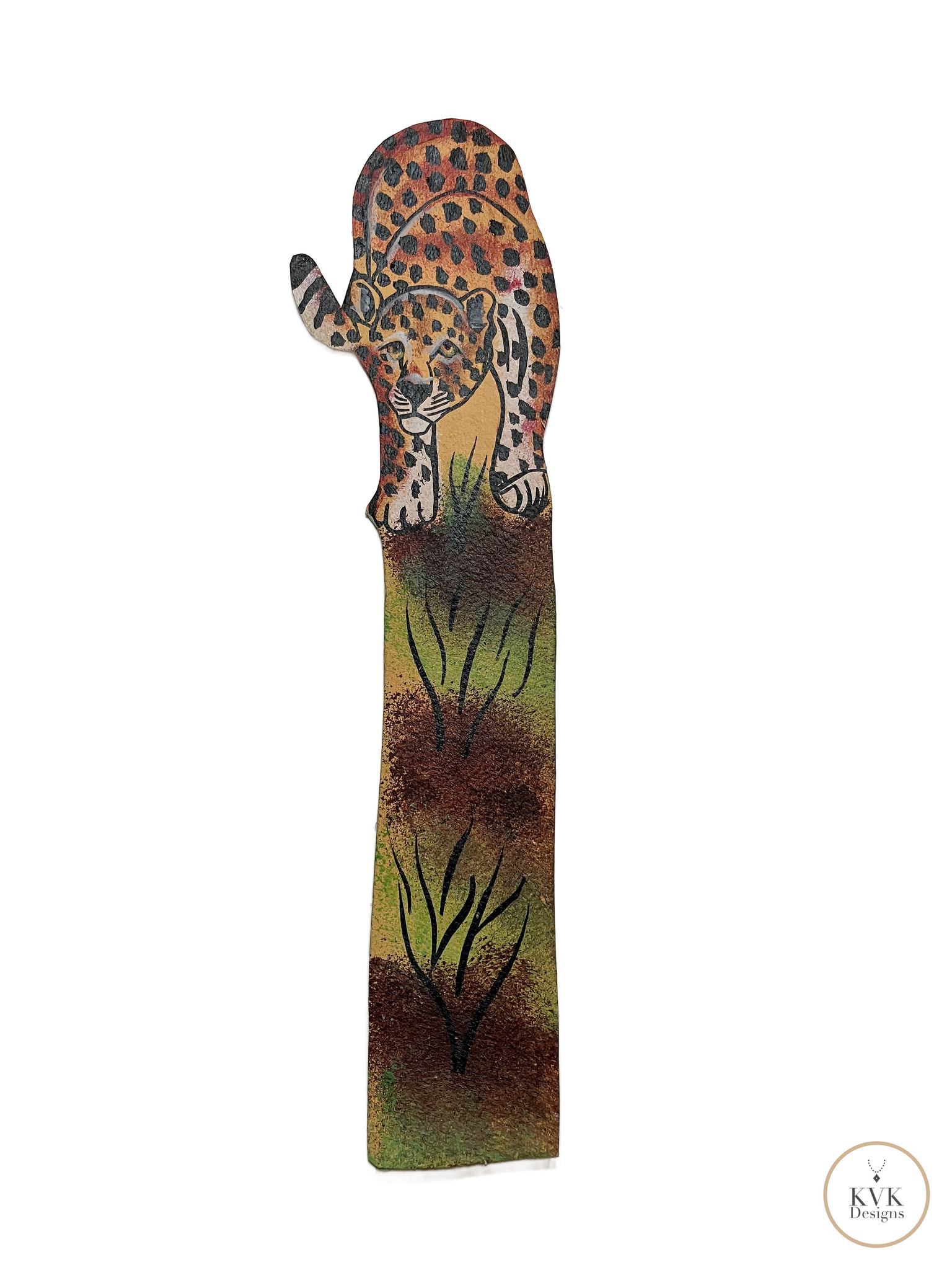 Hand Painted Leather Safari Animal Bookmarks from Kenya