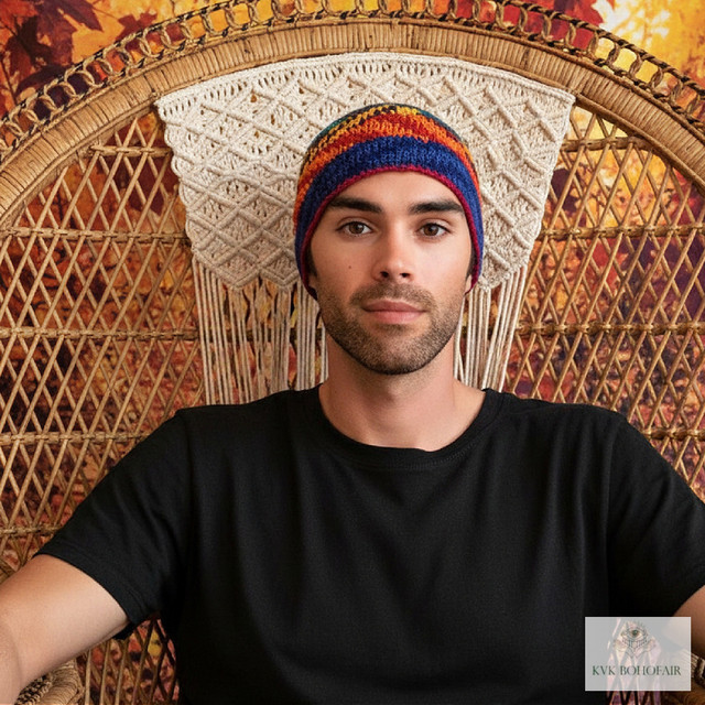 Rainbow Zig Zag Kufi Skull Cap