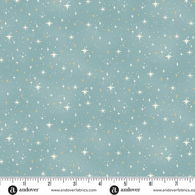 Charmed by Makower UK Shimmer Teal - Andover Fabrics