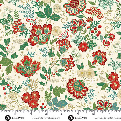 Adorn by Makower UK Bloom Cream - Andover Fabrics
