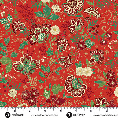 Adorn by Makower UK Bloom Red - Andover Fabrics