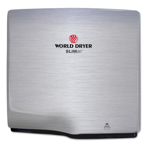 World Dryer Slimdri Hand Dryer, Brushed Stainless Steel