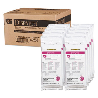 Clorox Healthcare Dispatch Cleaner Disinfectant Towels With Bleach, 9 X ...