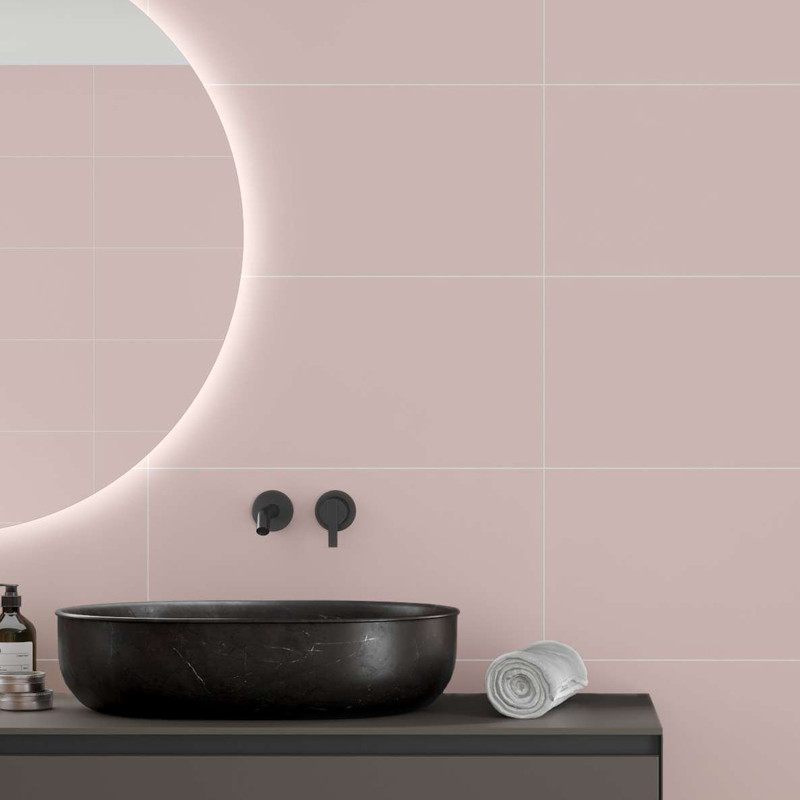 Fibo Contemporary Dusky Pink Wall Panel | Wet Wall Works