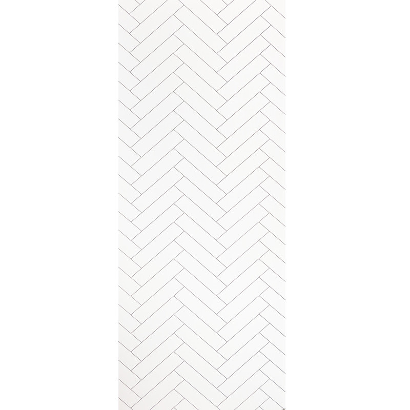 Chevron Matt Tile White Premium Wet Wall Panel - 1 Metre | Wet Wall Works