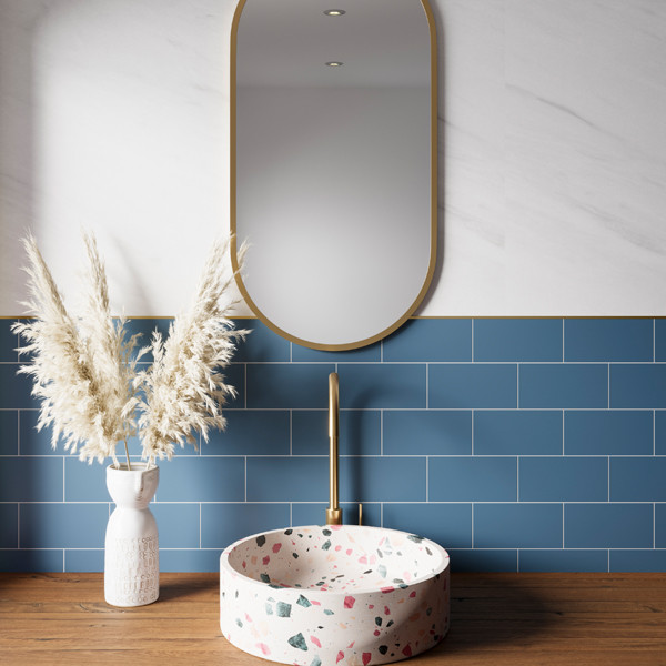 Misty Blue Metro Tile Multipanel Panel | Wet Wall Works