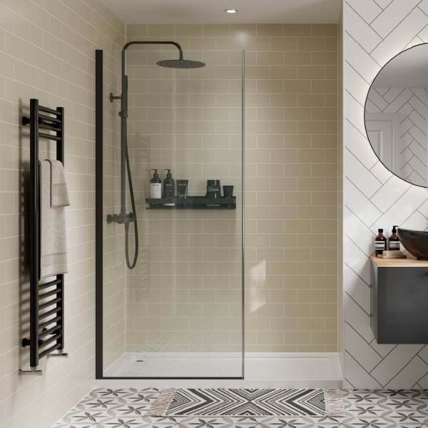 Multipanel Taupe Grey Metro Tile Effect Shower Panel | Wet Wall Works