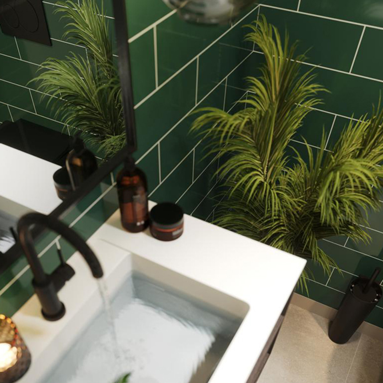 Fibo Urban Metro Bottle Green Shower Panel | Wet Wall Works