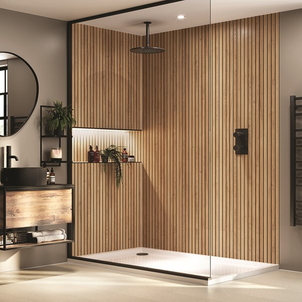 Naturepanel Brown Cuneo Oak from Multipanel - Shower Panel | Wet Wall Works