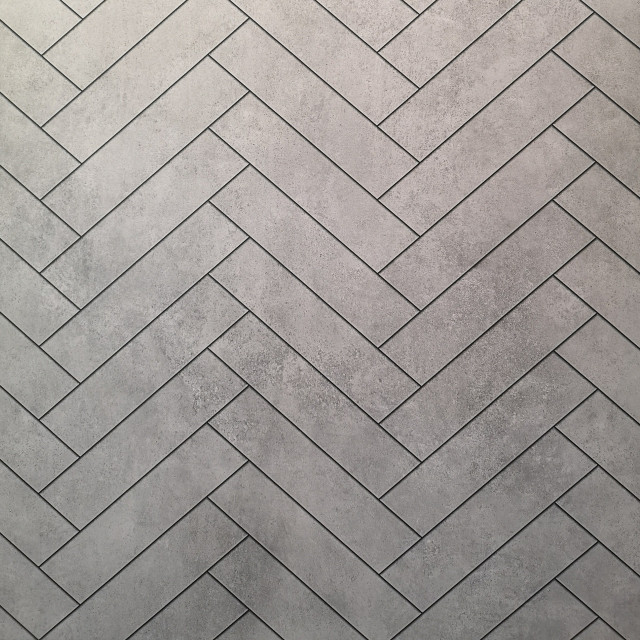 Chevron Tile Concrete Premium Shower Panel - 1 Metre | Wet Wall Works