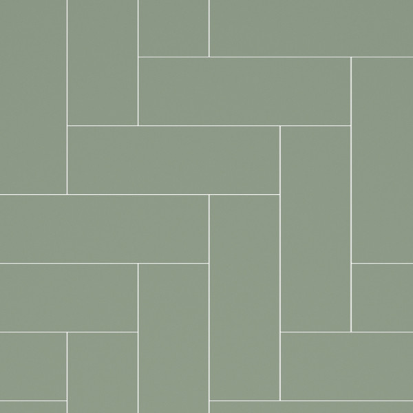 Fibo Straight Herringbone Olive Green White Wall Panel | Wet Wall Works