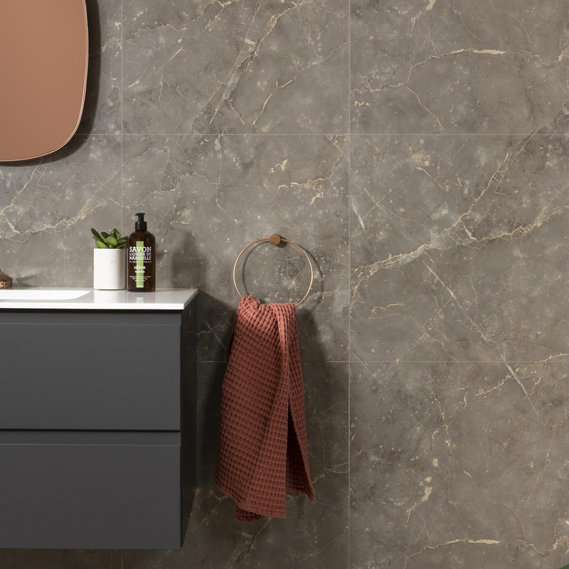 Fibo Scandinavian Brown Marble Tile Wall Panel | Wet Wall Works