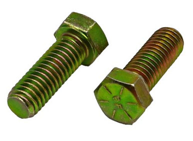 7/16-14 X 3 ZINC/YELLOW HEX HEAD BOLT GRADE 8 - Fasteners Direct