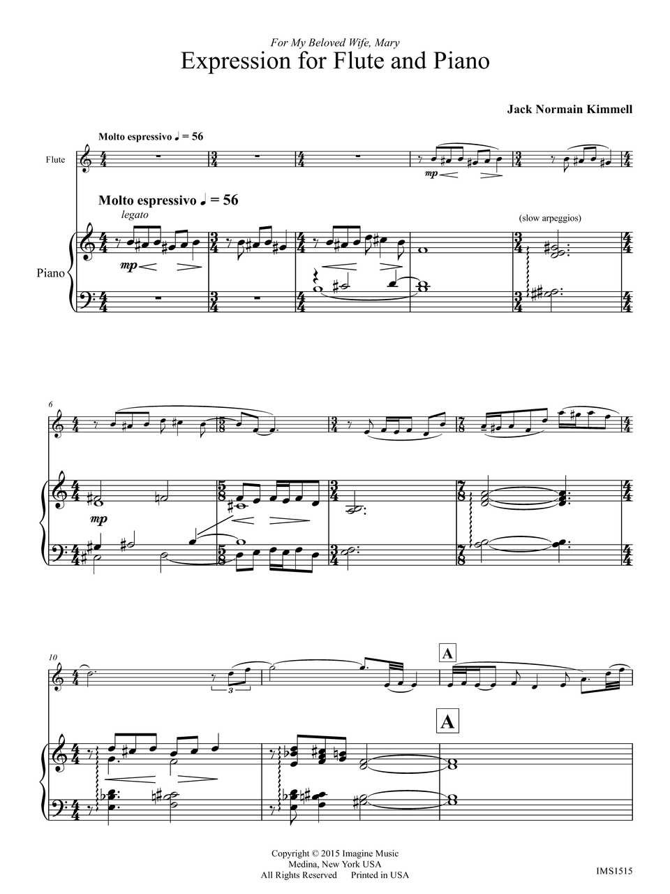 Expression for Flute and Piano (download) - Imagine Music Publishing LLC