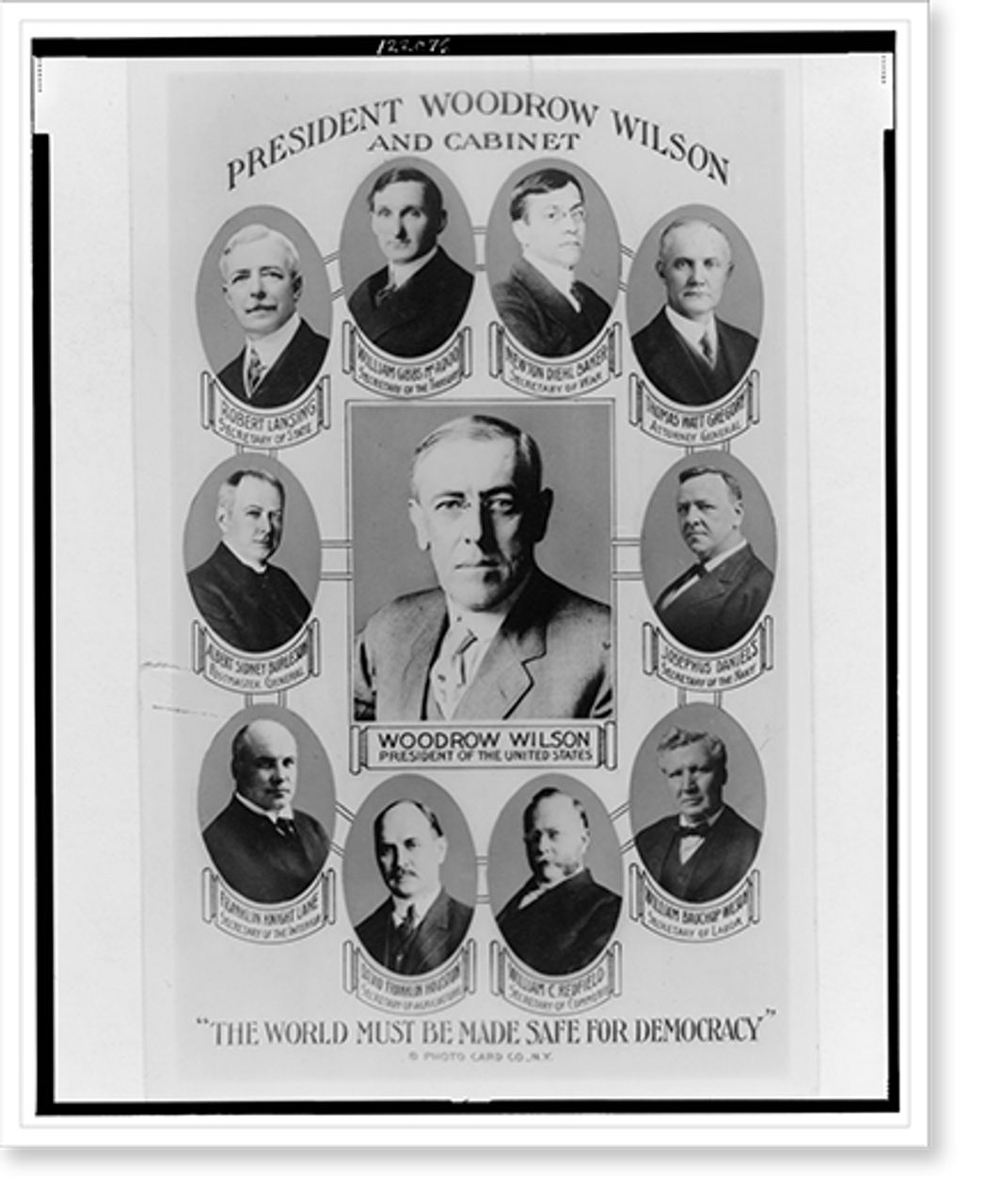 Historic Framed Print President Woodrow Wilson And Cabinet 17 7 8 X
