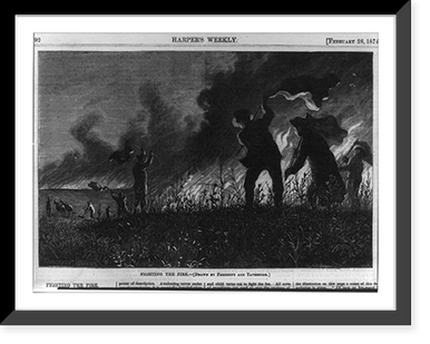 Historic Framed Print, Fighting the [prairie] fire, 17-7/8" x 21-7/8"