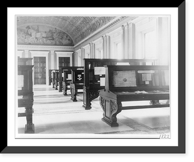 Historic Framed Print, Library of Congress, Exhibits, Exhibition Hall ...