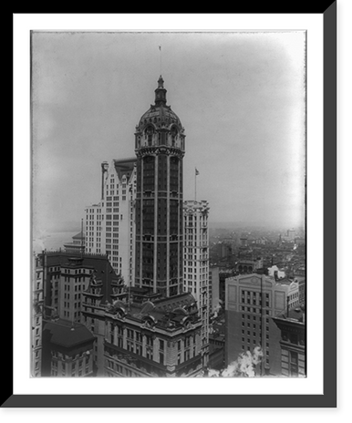 Historic Framed Print, Singer Tower, New York City, 17-7/8" x 21-7/8"