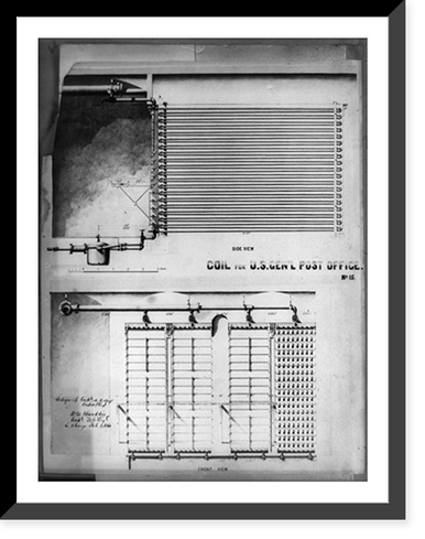 Historic Framed Print, Coil for U.S. General Post Office, side view and ...
