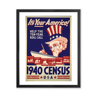 Historic Framed Print, It's your America! Help the ten-year roll call ...