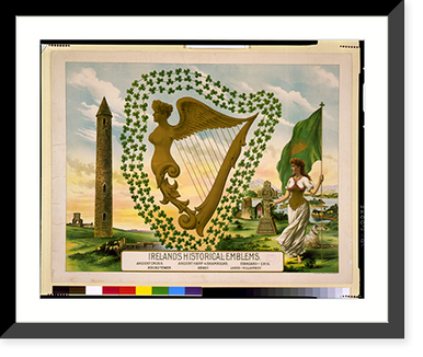 Historic Framed Print, Ireland's historical emblems.Eagle Litho. Co ...