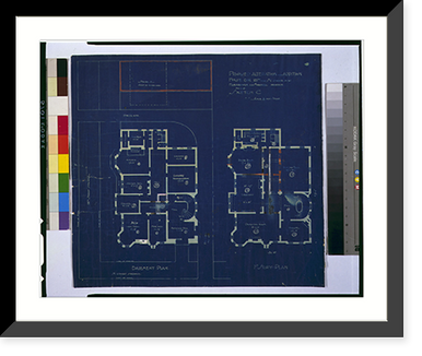 Historic Framed Print, Architectural drawing for alterations to a house ...