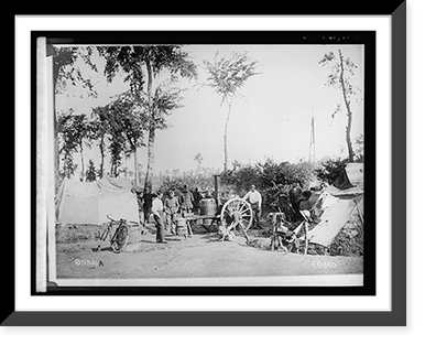 Historic Framed Print, U.S. Army field kitchen, 17-7/8" x 21-7/8"