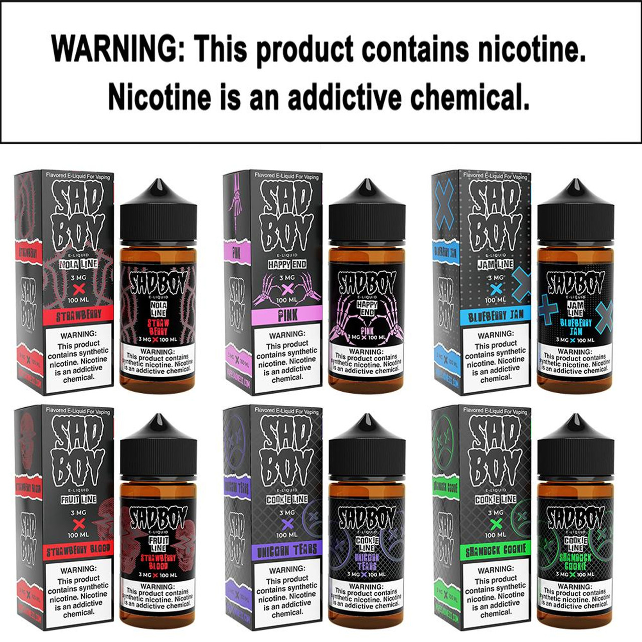 Sad Boy Tobacco Free Nicotine E-Liquid (100mL) | Premium Dessert ...