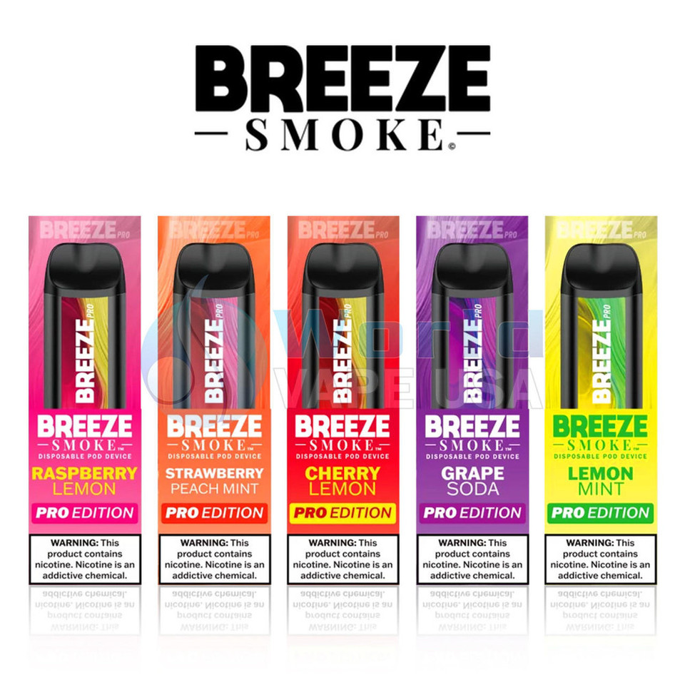 Breeze Pro Zero Nic Disposable Vape 2000 Puffs 10-Pack | Nicotine-Free ...