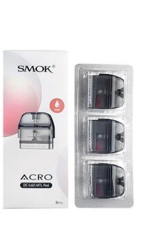 SMOK Acro Replacement MTL Pod – 3 Pack | 2ml Refillable Pod with 0.6 ...