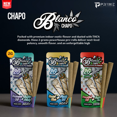 Chapo blanco Diamond Dusted Duo THCA Pre Rolls 2G x 2G | Prime Supply ...