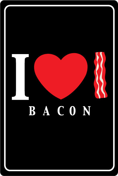 "I Love Bacon" Metal Sign - Baconfreak.com