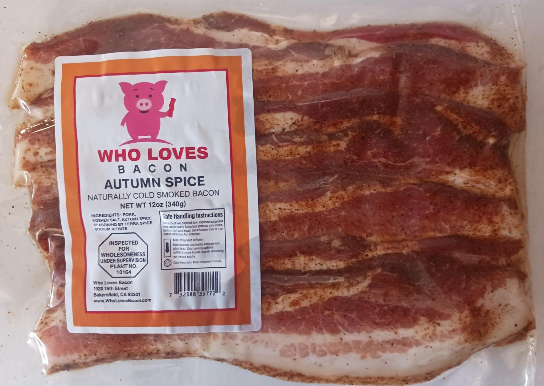Autumn Spice Dry Cured Bacon 12 oz. - Baconfreak.com