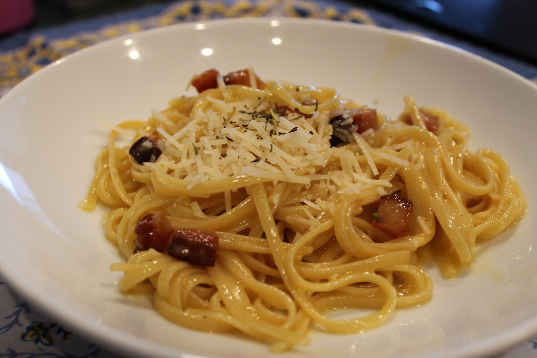 Italian Bacon Based Spaghetti Carbonara - Bacon Recipe - Baconfreak.com