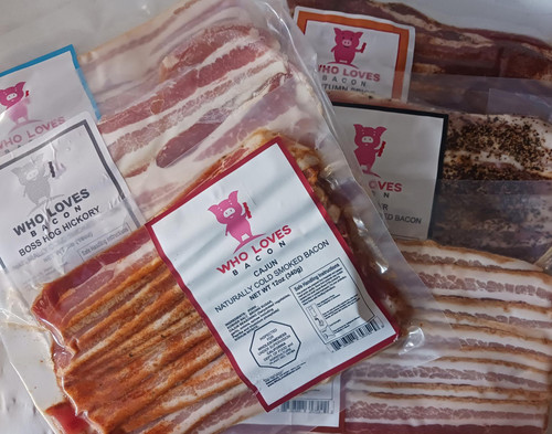 6 Pack Dry Cured Bacon Combo CA - Baconfreak.com