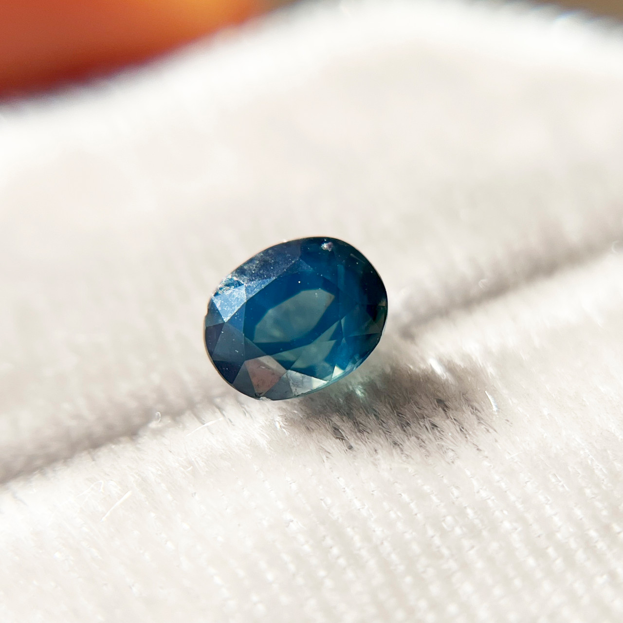 Loose Gemstone Oval Opalescent Teal Blue Sapphire