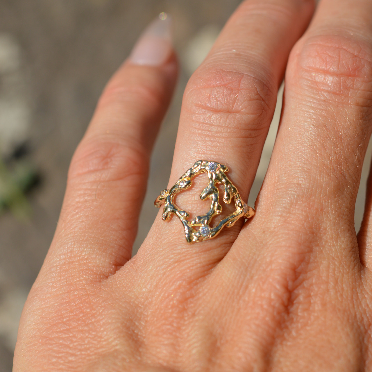 Libra Zodiac Sign Constellation Ring | Libra Diamond Gold Ring