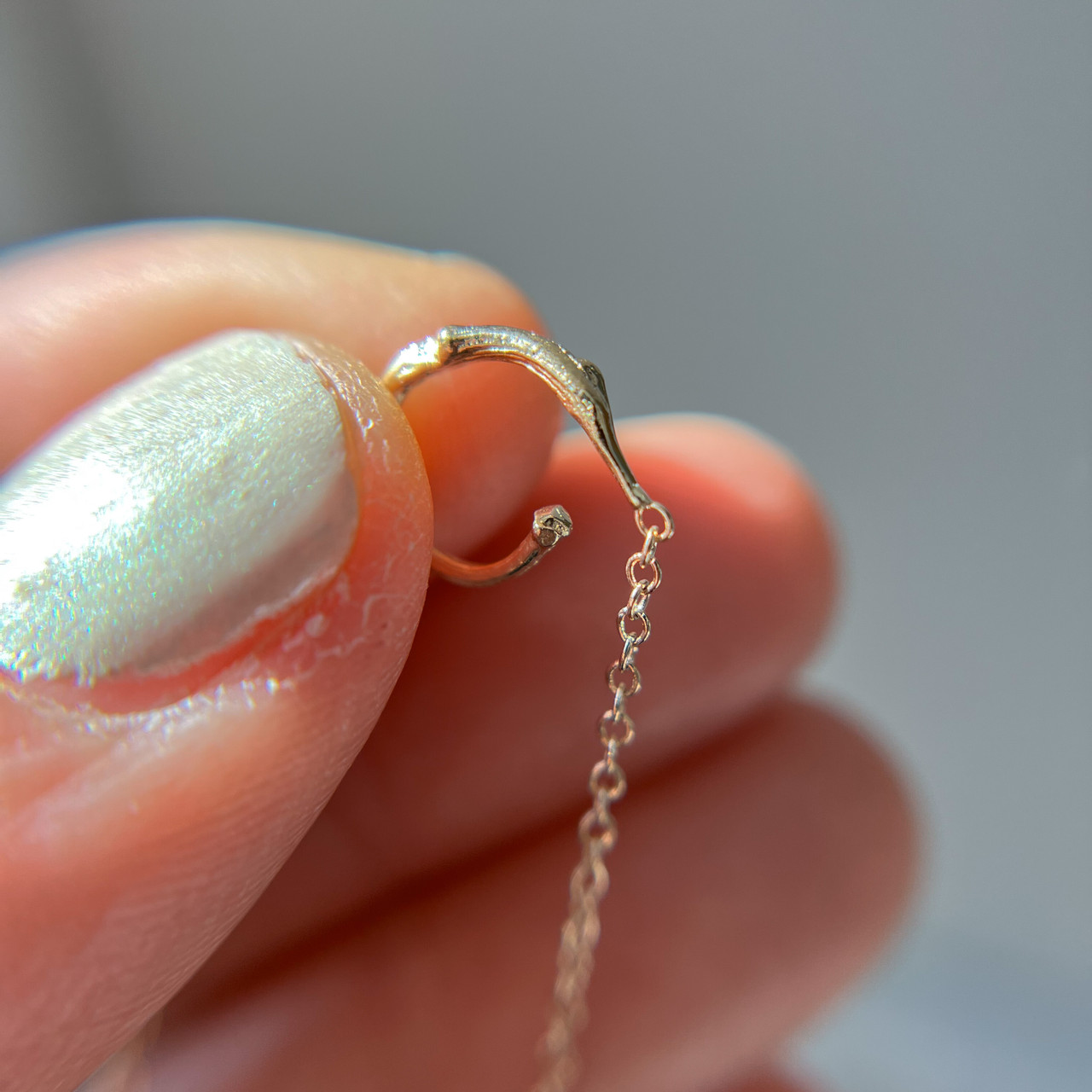 Gold Twig Hoop Backless Earrings | Olivia Ewing