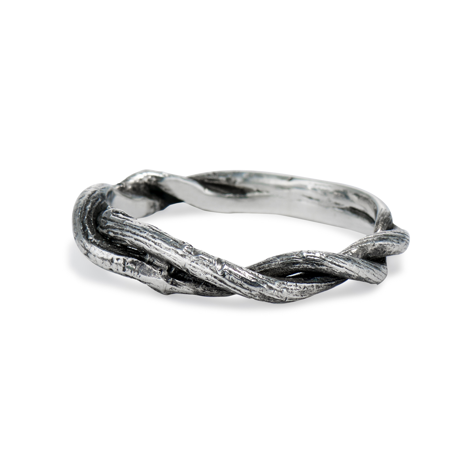 Men's Oxidized Sterling Silver Wedding Band | Olivia Ewing
