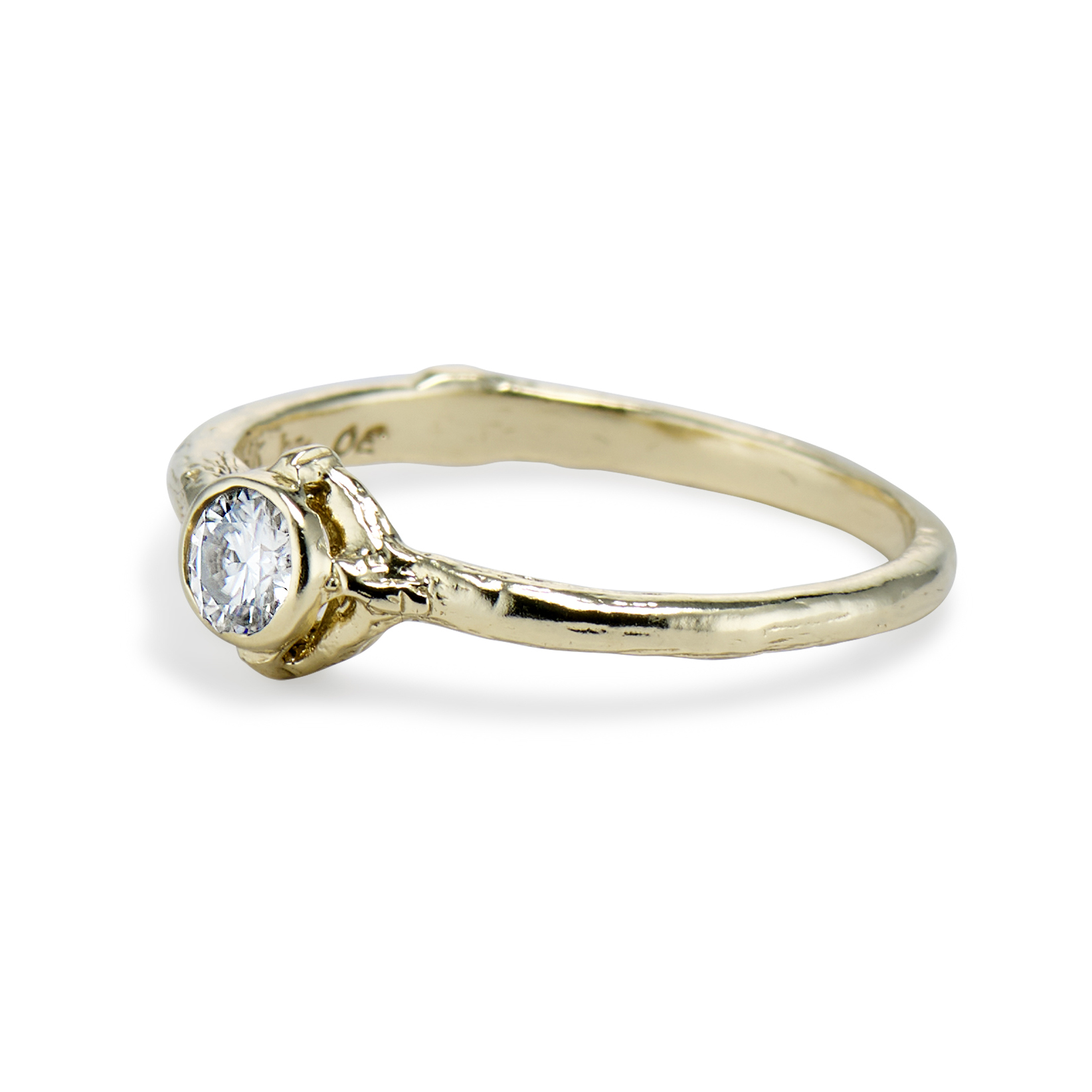 Unique Low Profile Bezel Set Engagement Rings | Olivia Ewing