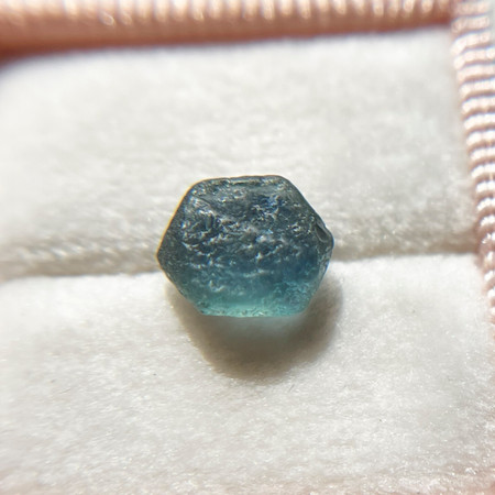 Loose Gemstone Rough Uncut Hexagonal Teal Montana Sapphire